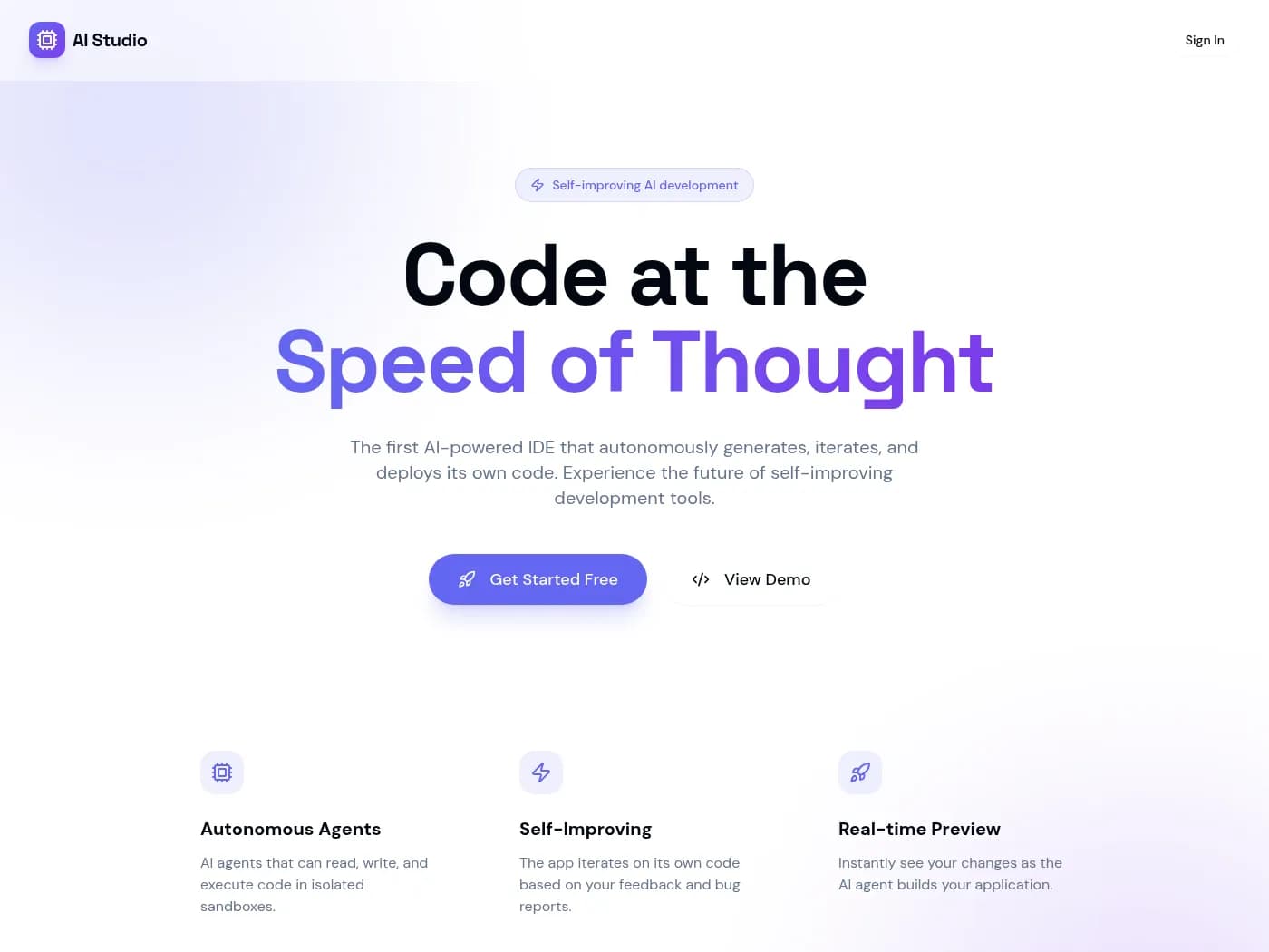 Self-Coding AI Studio