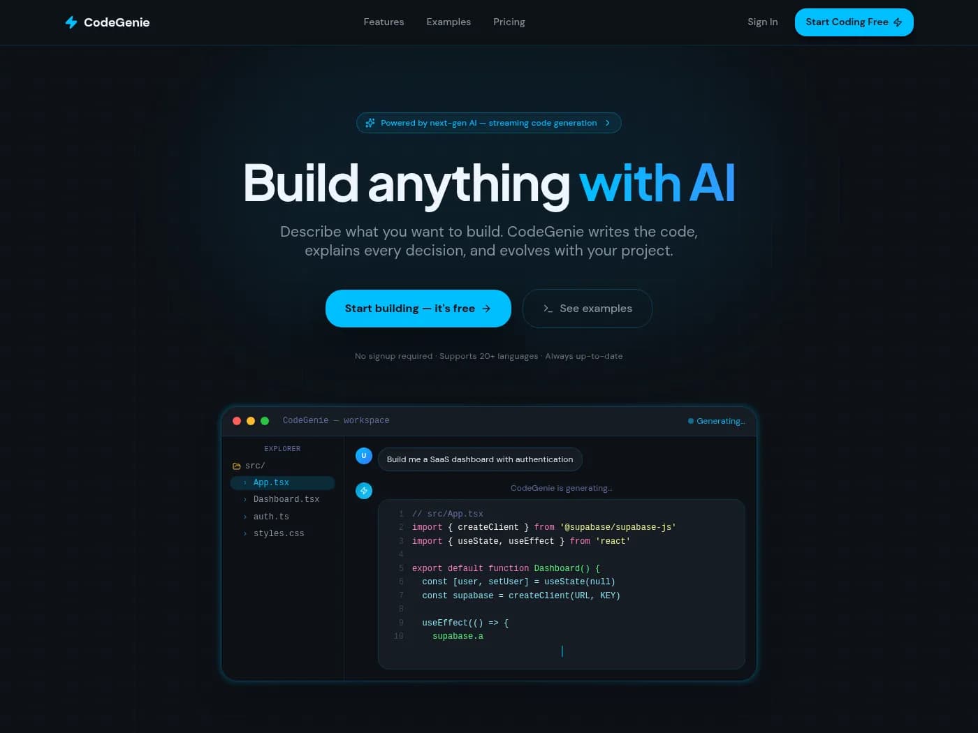 CodeGenie AI Workspace