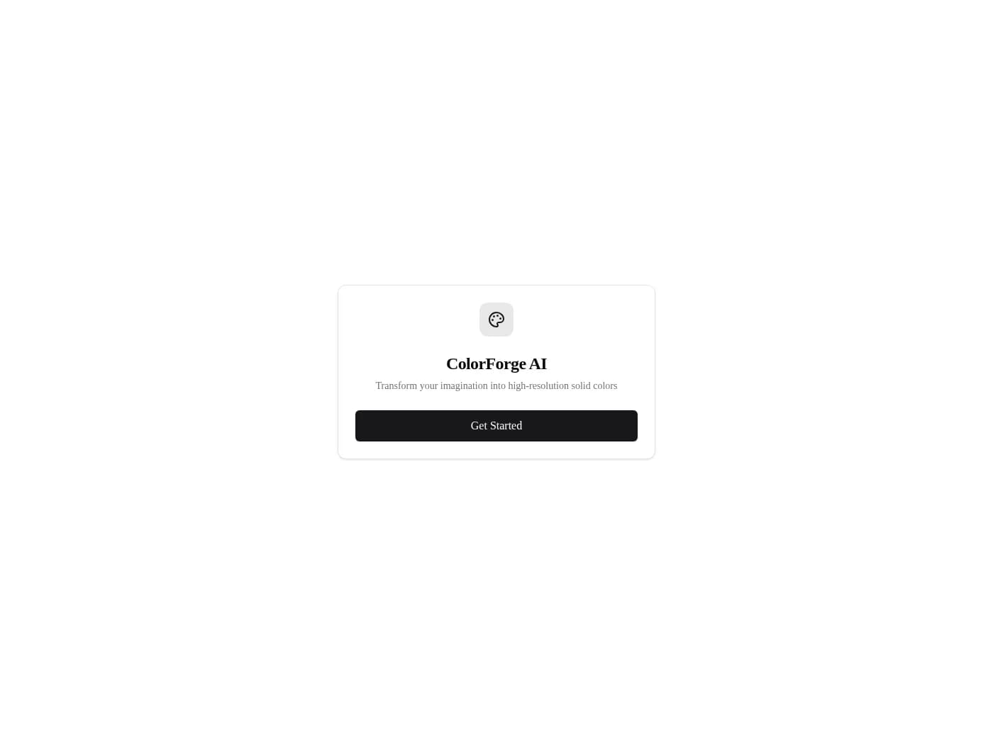 ColorForge AI Generator