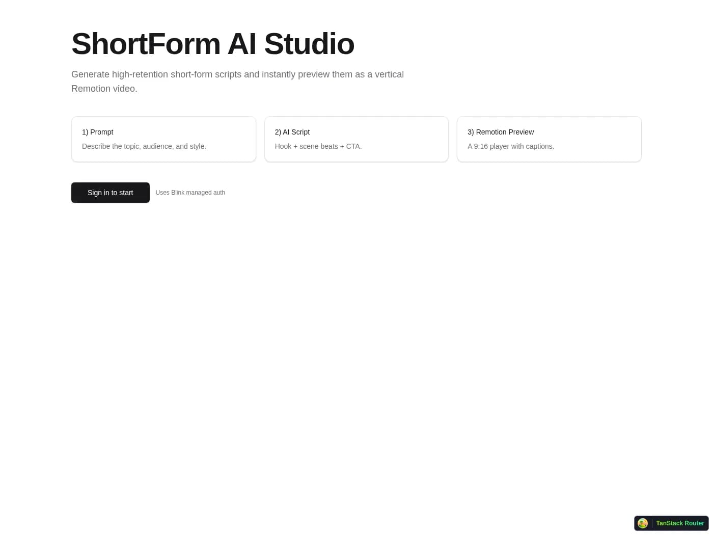 ShortForm AI Studio