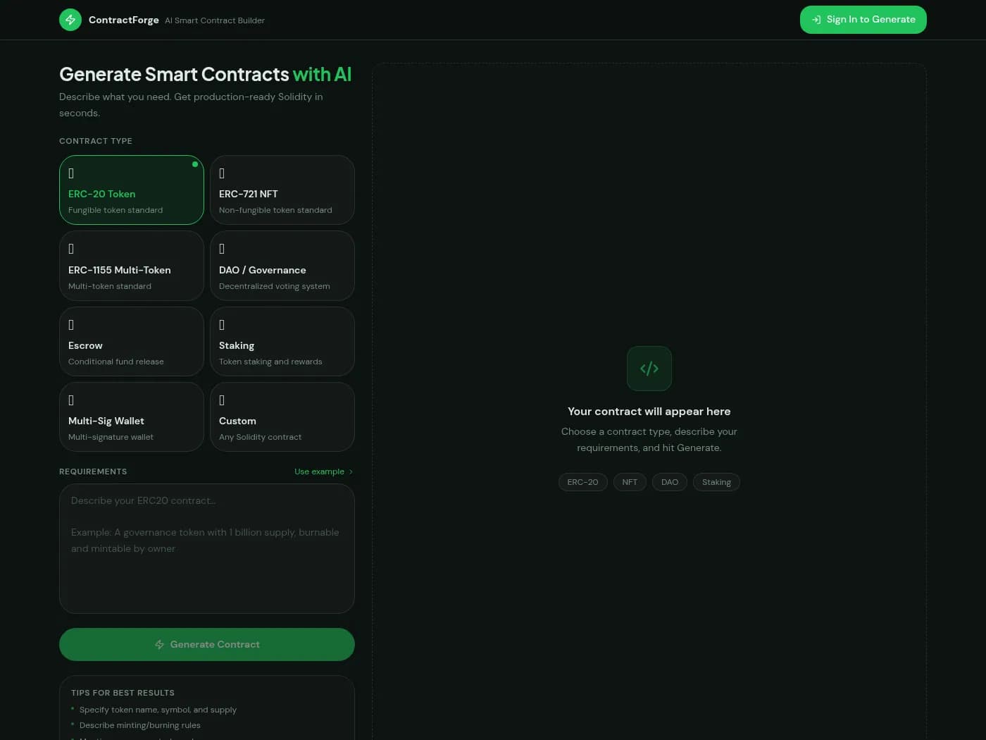 AI Smart Contract Builder