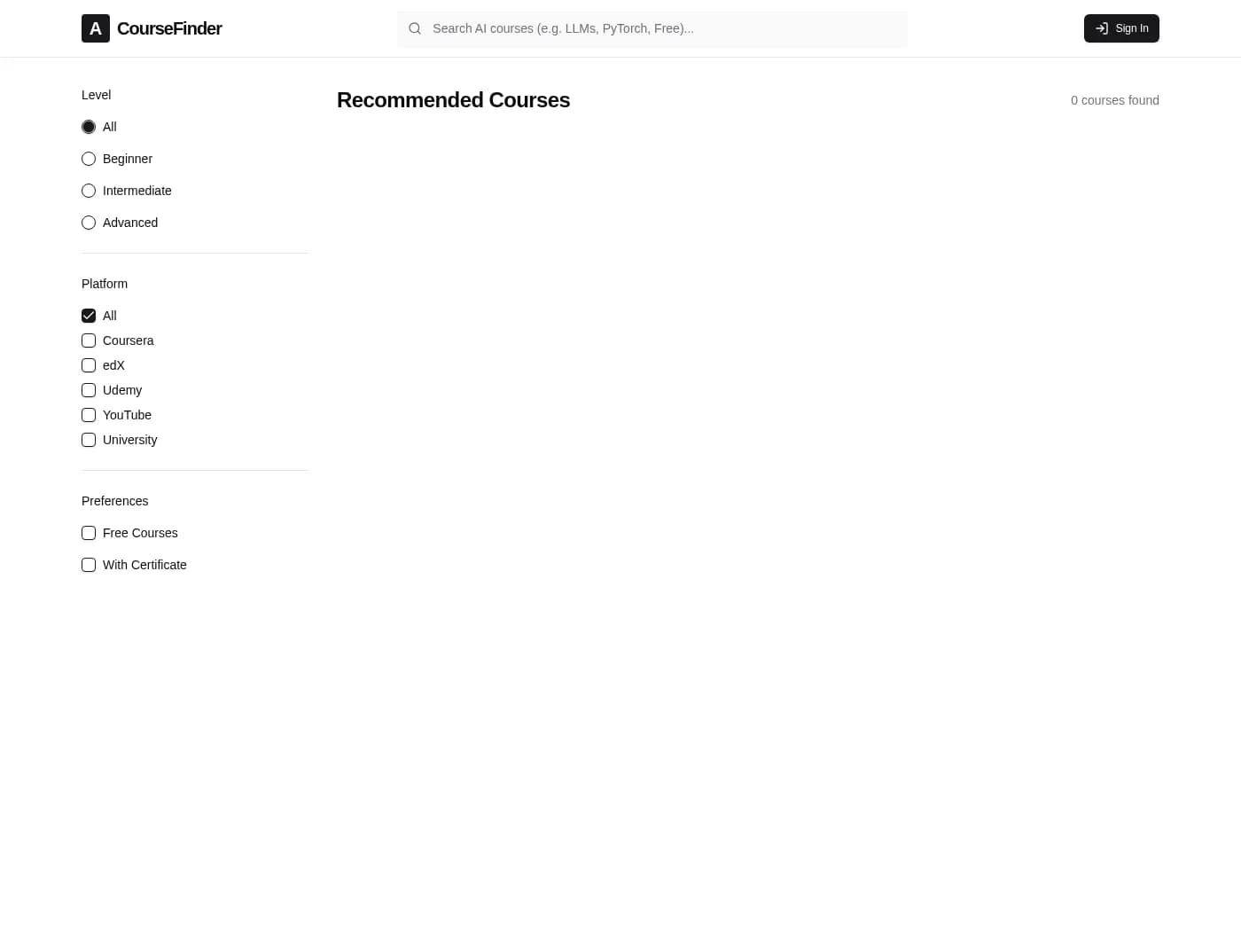 AI Course Finder