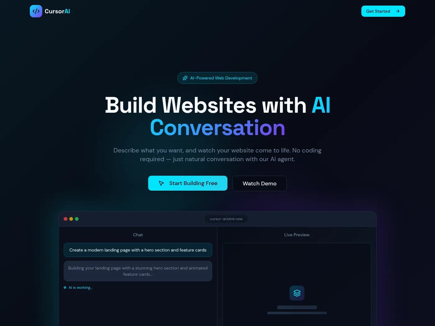 AI Cursor Web Builder