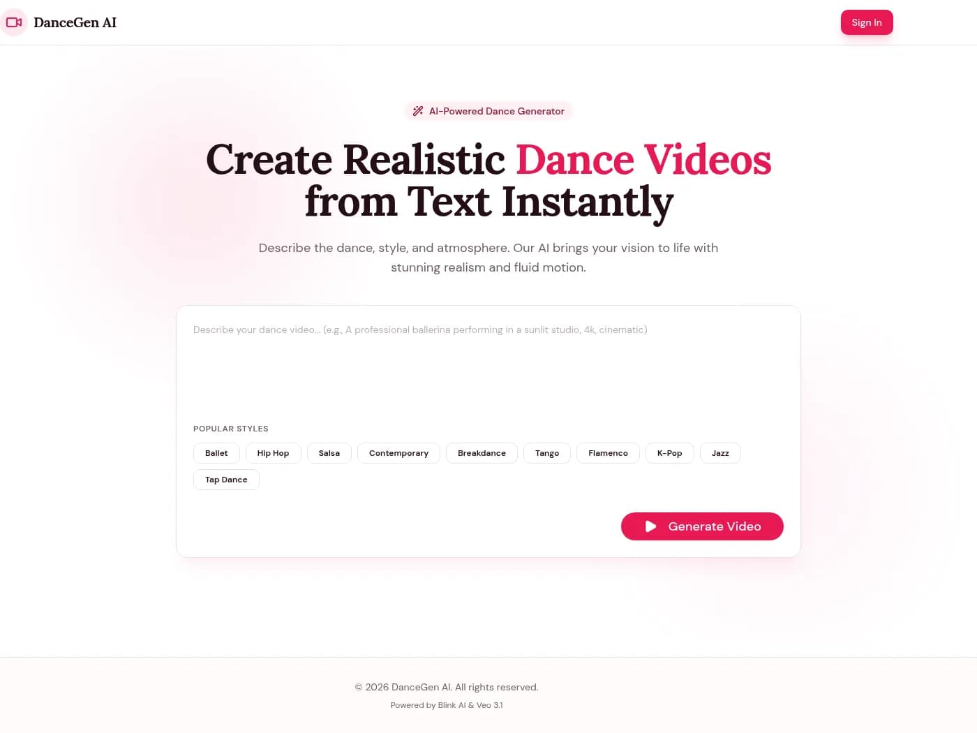 AI Dance Video Generator