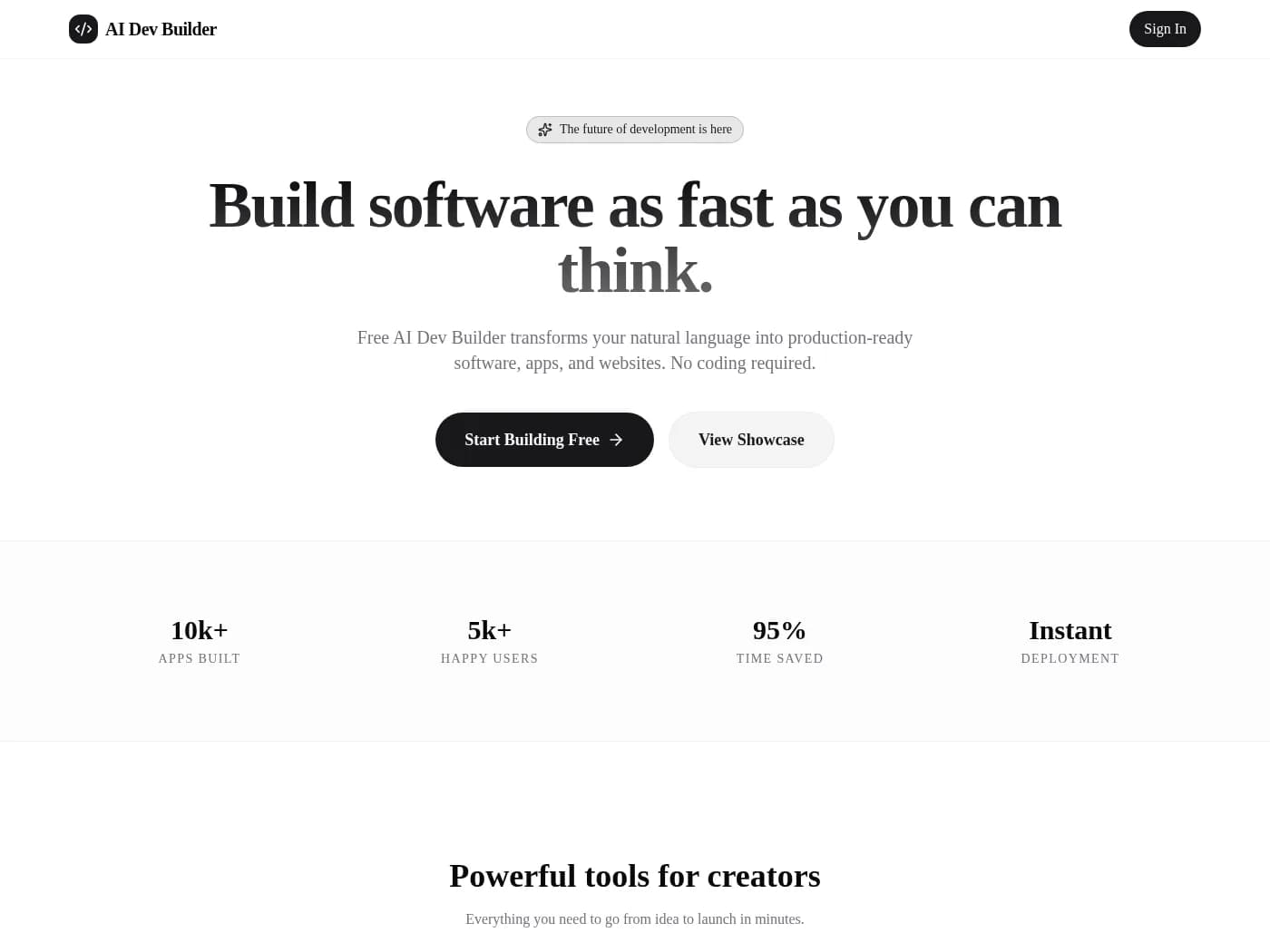 Free AI Dev Builder