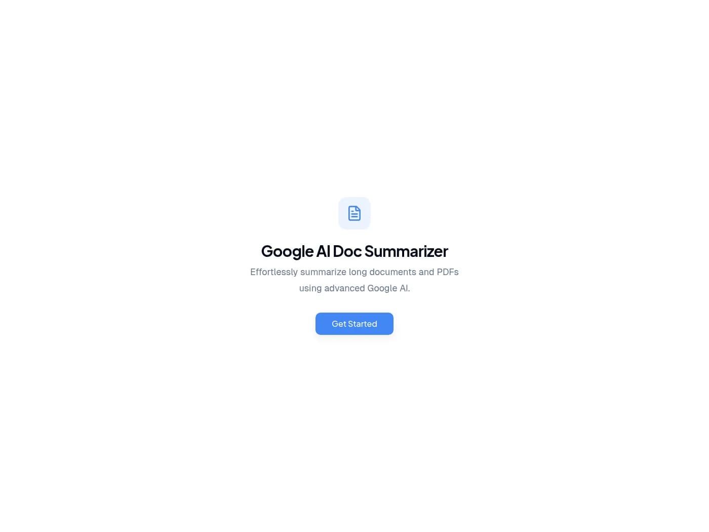 Google AI Doc Summarizer