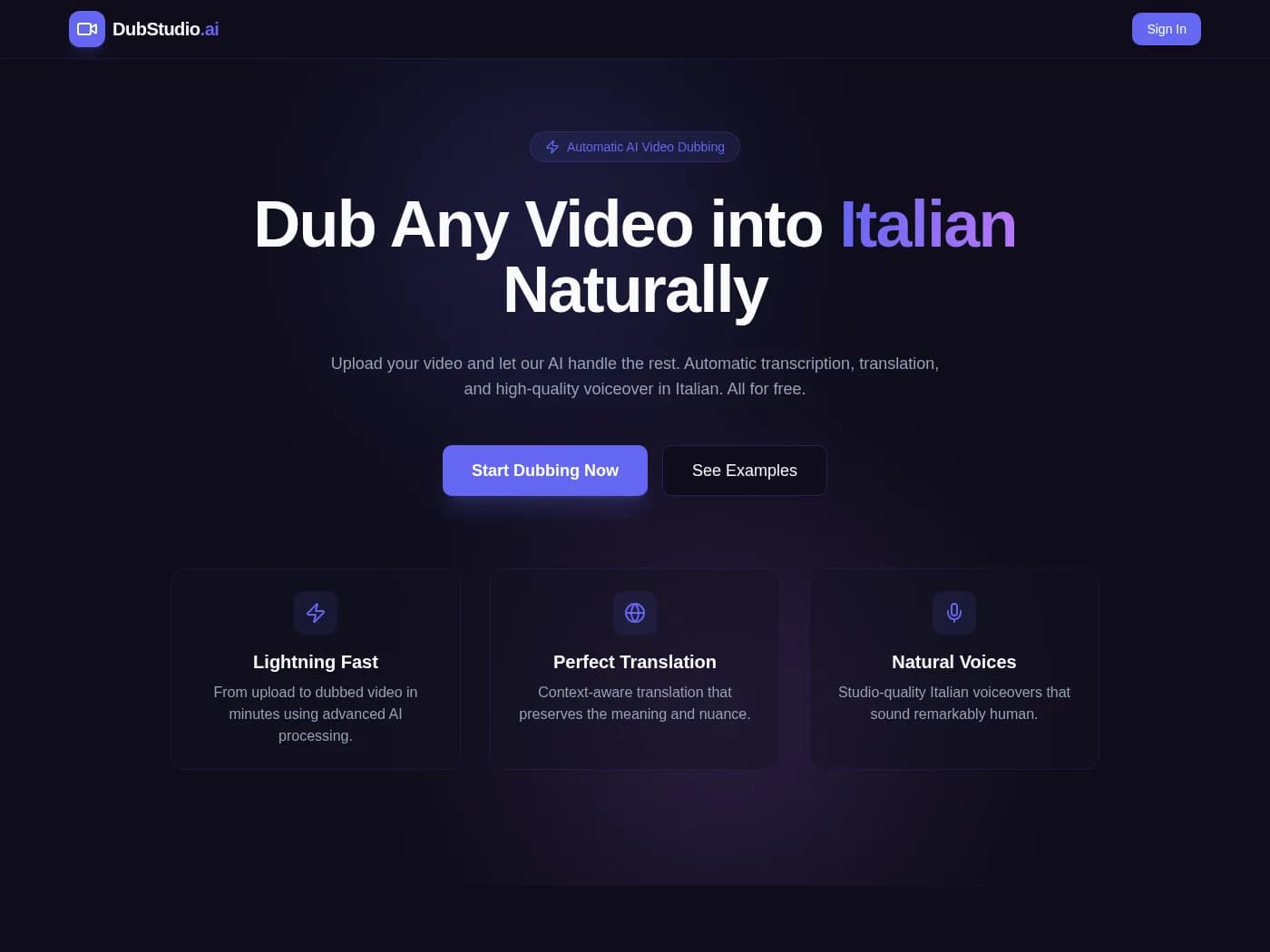 AI Video Dubbing Studio