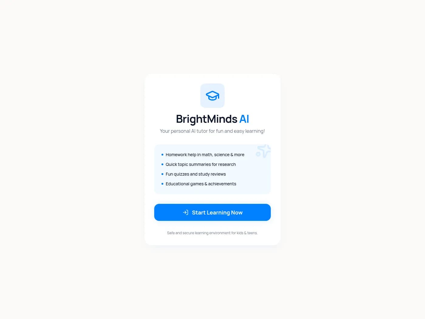 BrightMinds AI Tutor