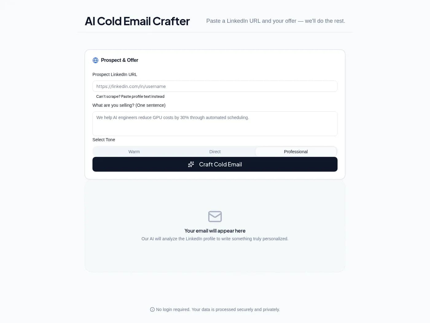 AI Cold Email Crafter