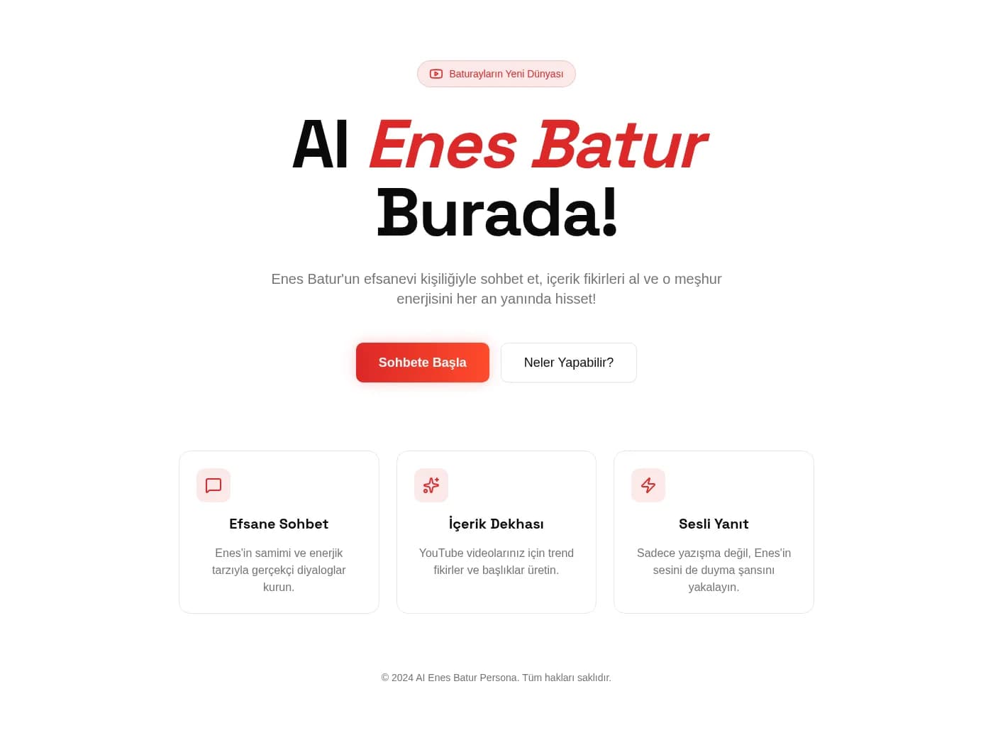 AI Enes Batur Persona
