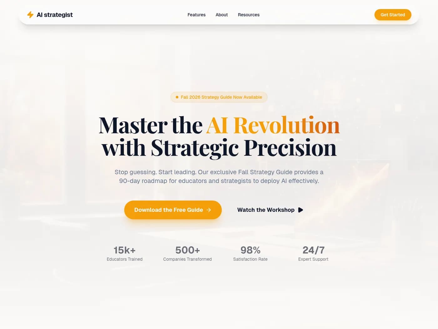 AI Fall Landing Page