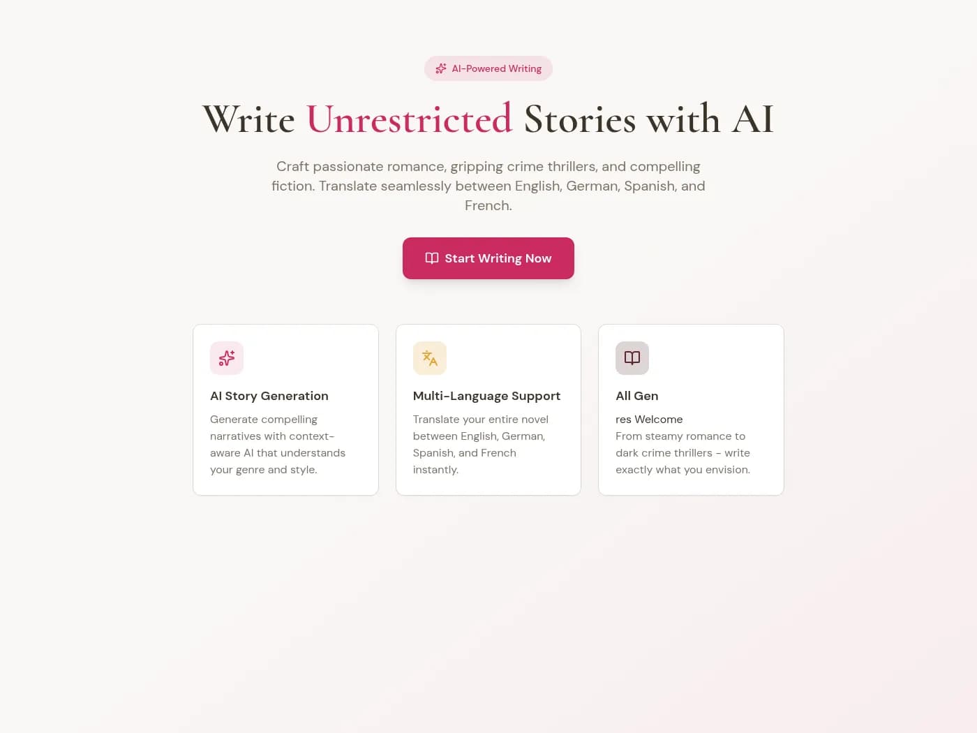 FictionFlow AI Writer