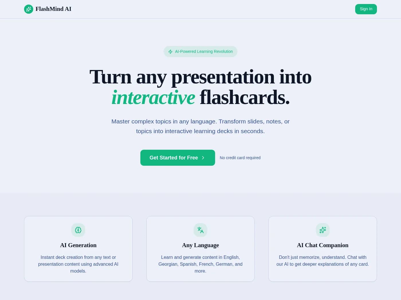 AI Flashcard Presentation