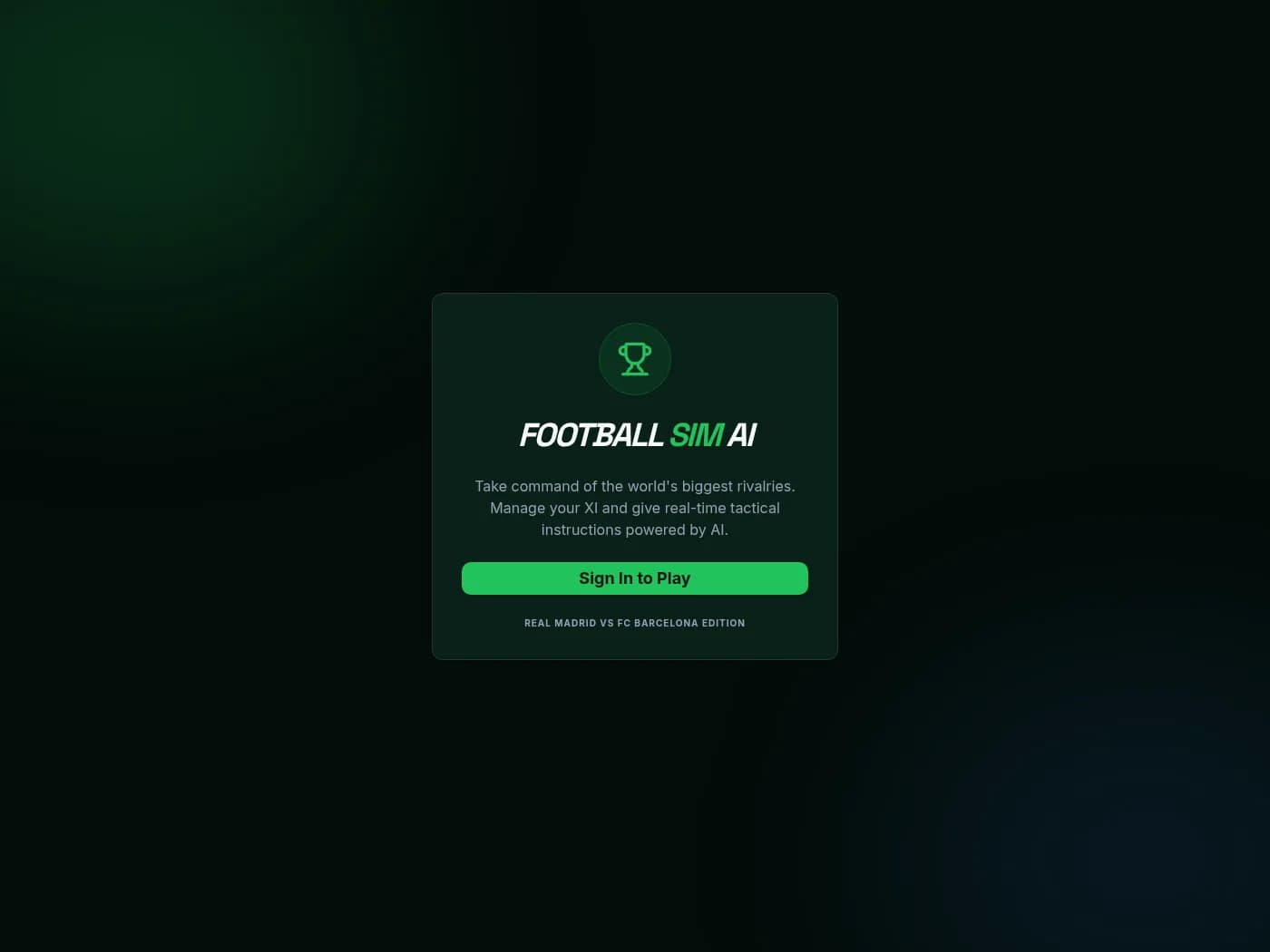 AI Football Simulator