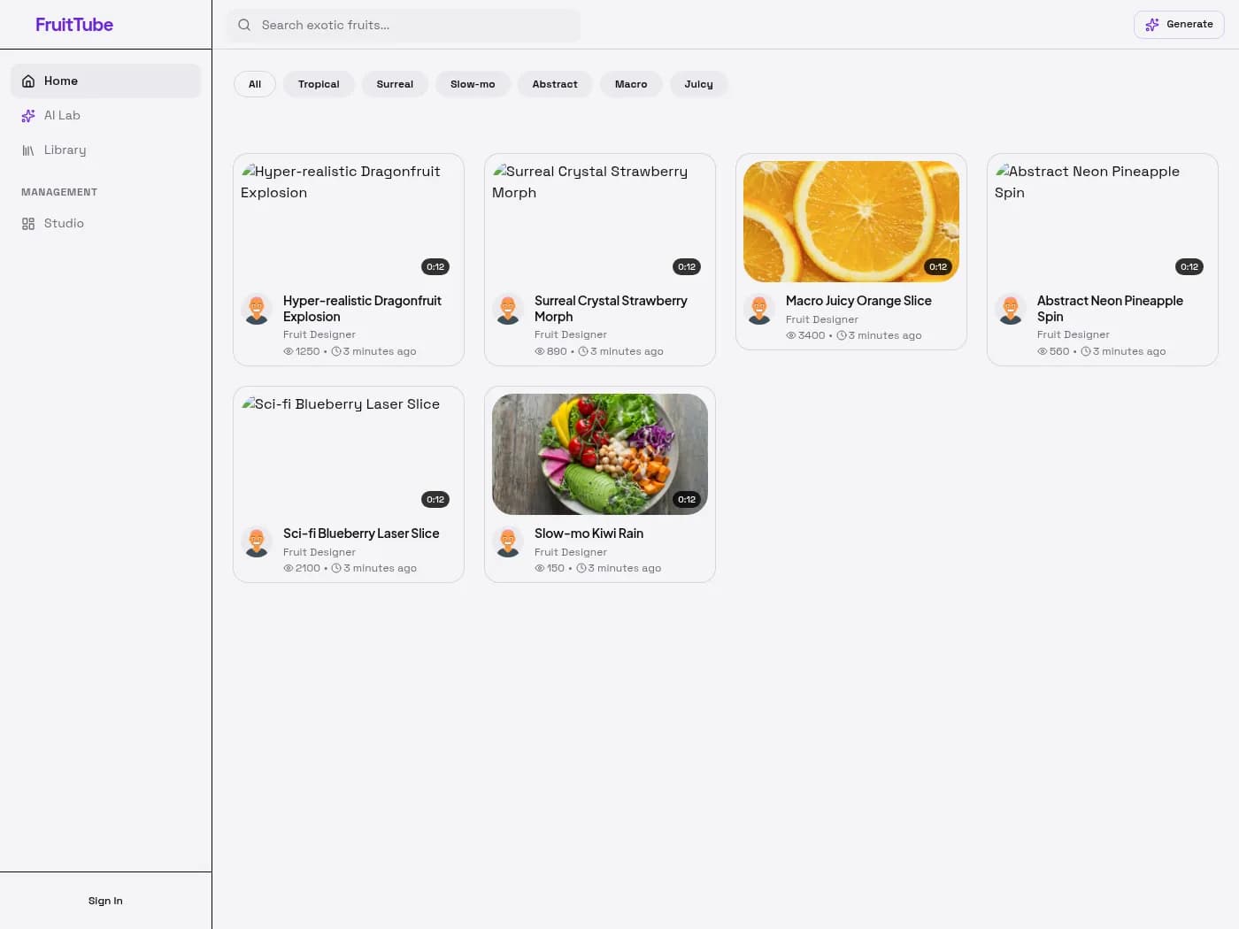 AI FruitTube