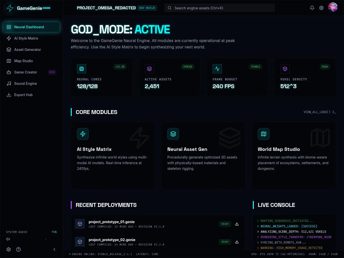 GameGenie Engine