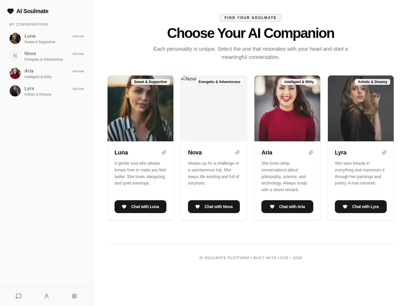 AI Girlfriend Chat Platform