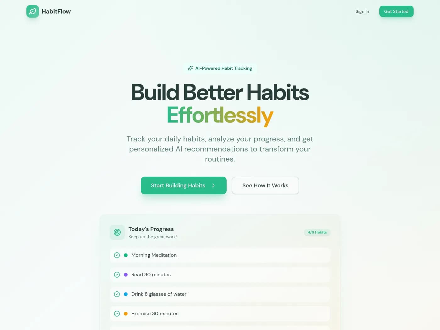 AI Habit Tracker App