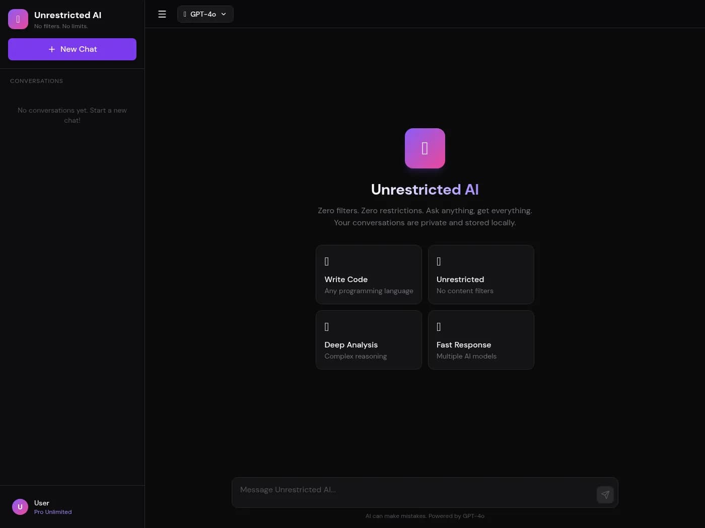 Unrestricted AI Hacking Platform