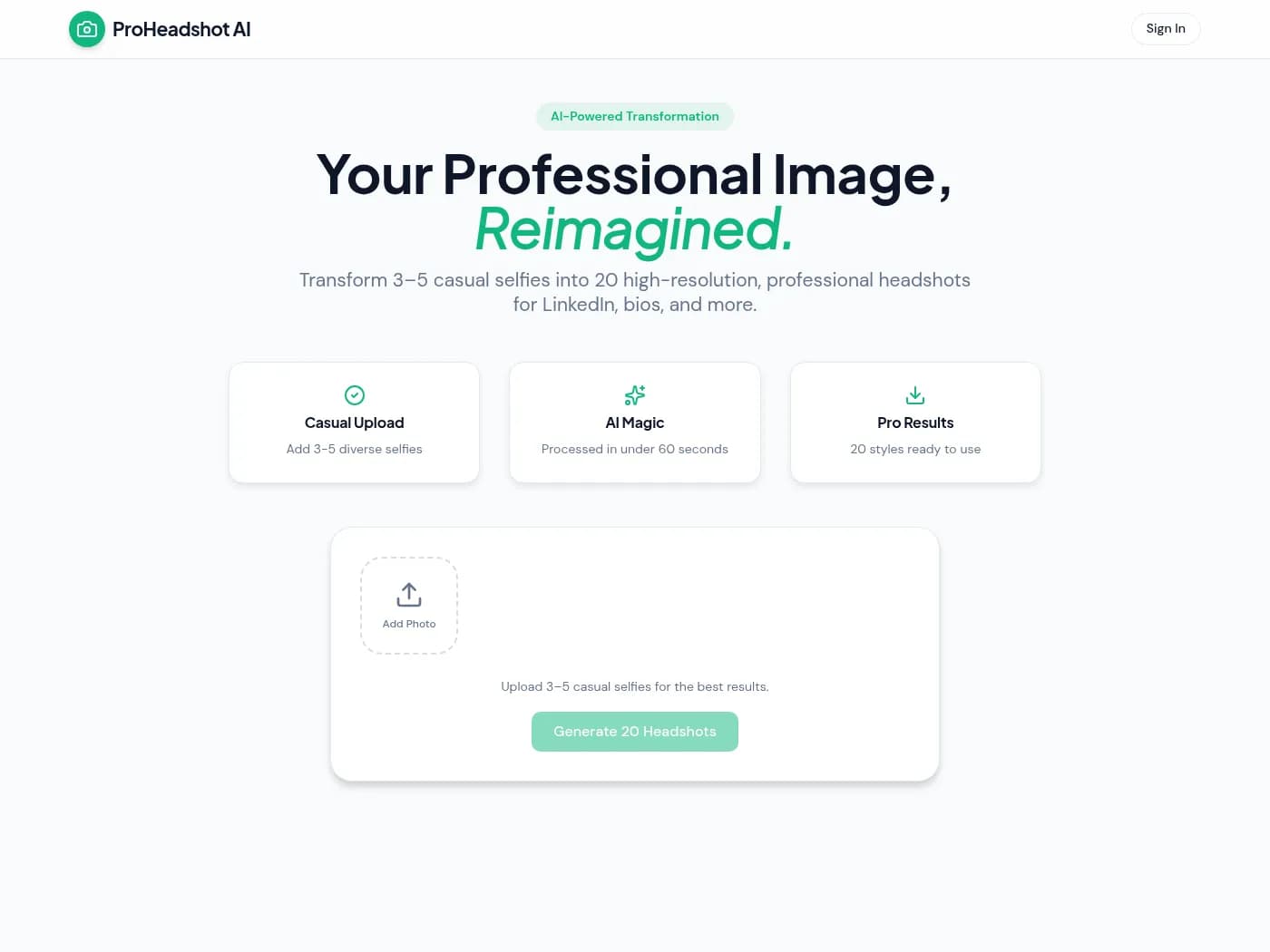 ProHeadshot AI Generator