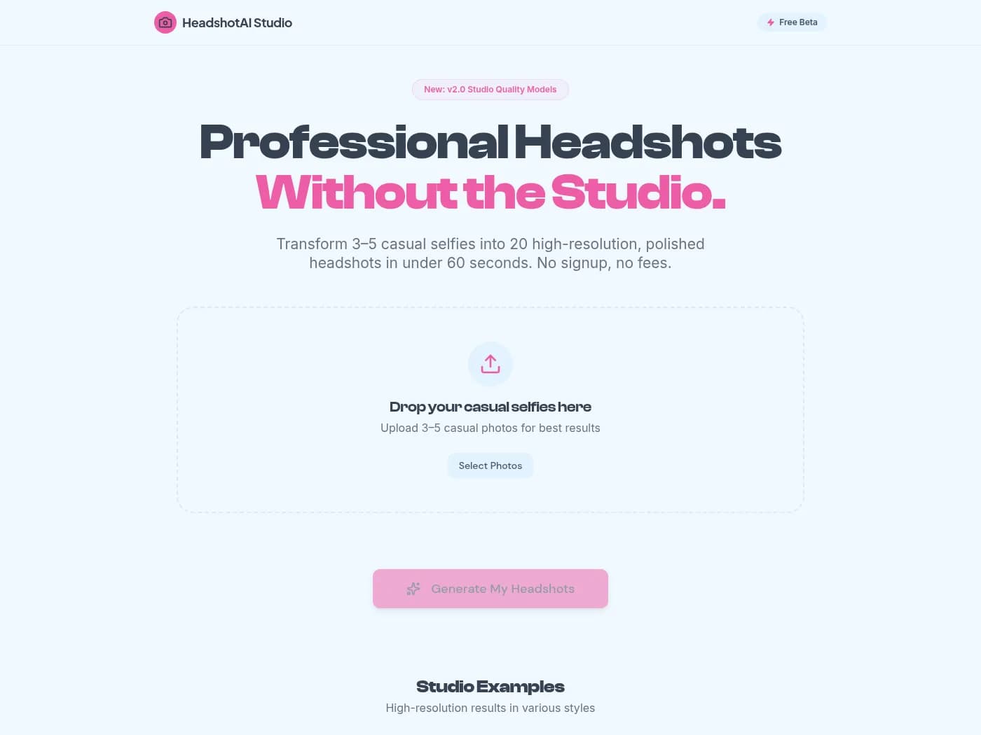 HeadshotAI Studio