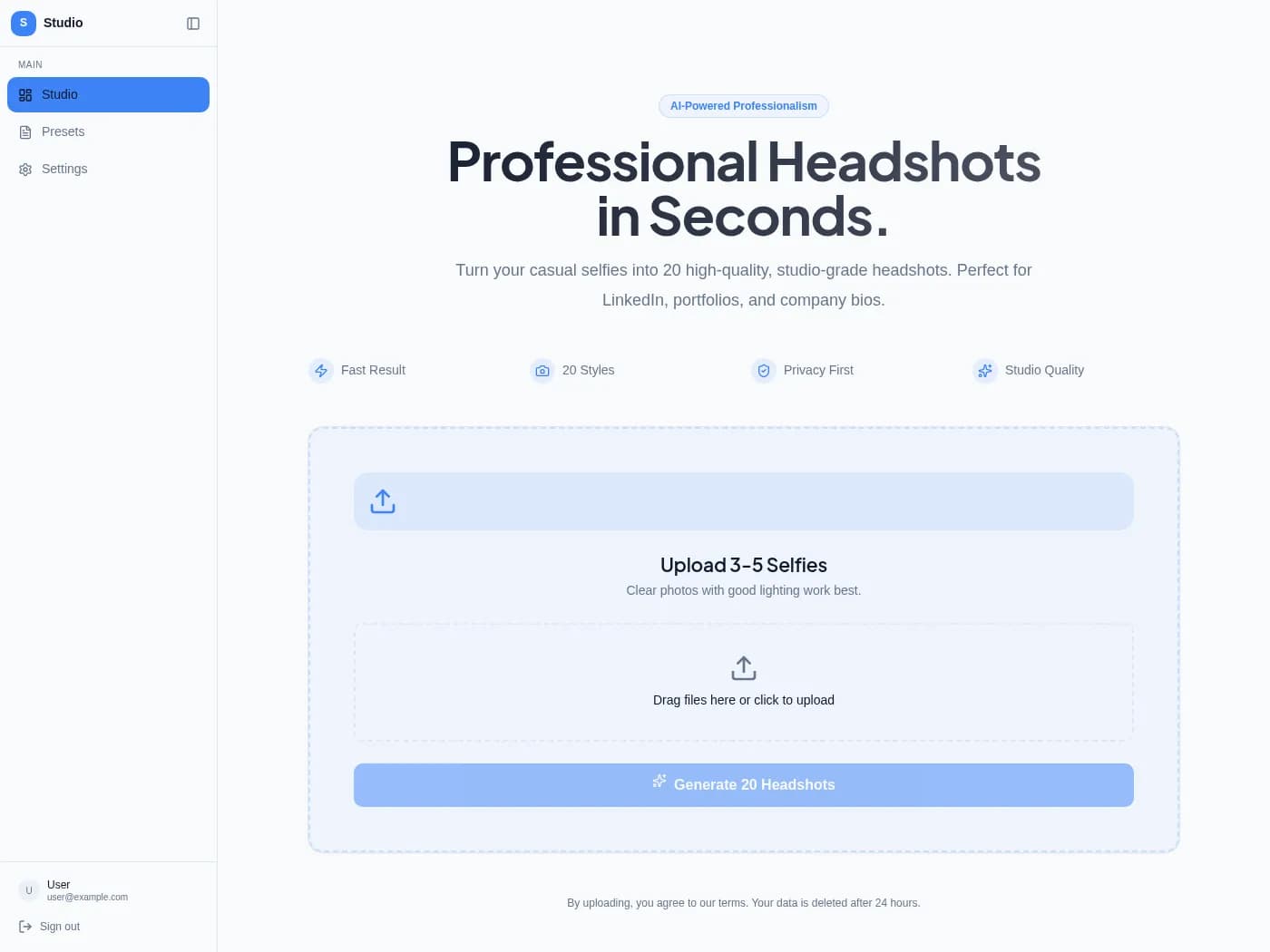 AI Headshot Studio