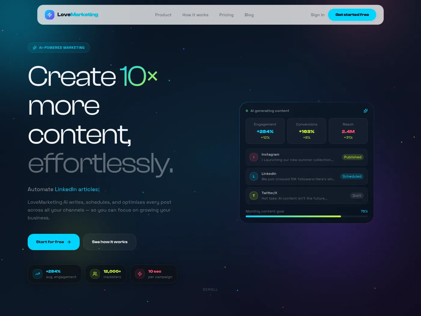 LoveMarketing AI Homepage