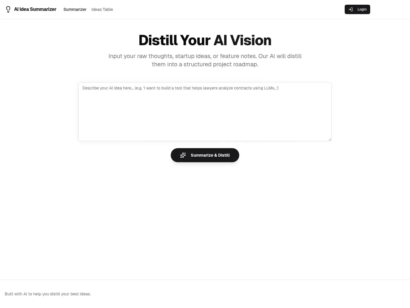 AI Idea Summarizer Web