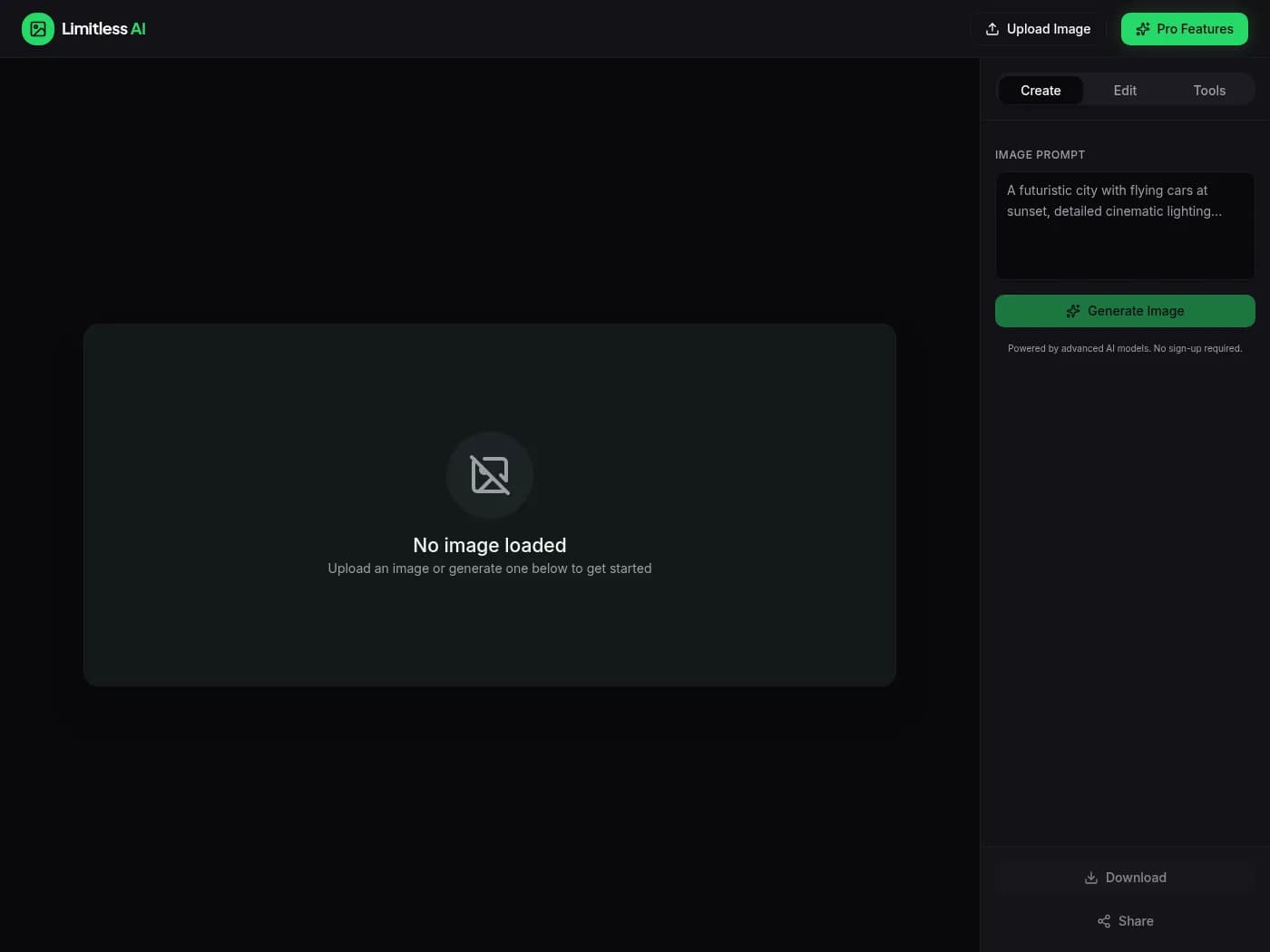 Limitless AI Image Editor