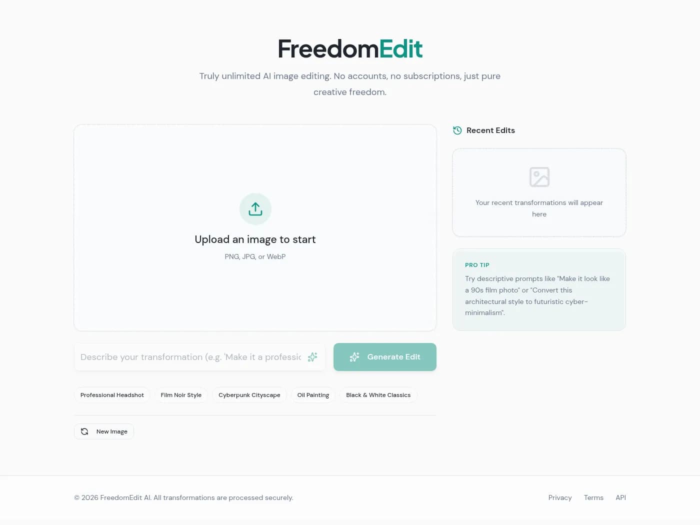 FreedomEdit AI Image Tool