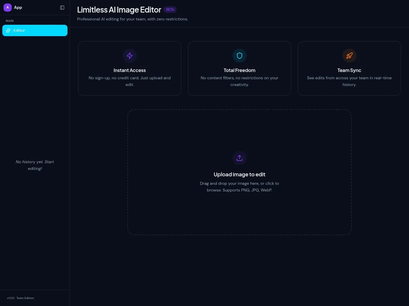 Limitless AI Image Editor