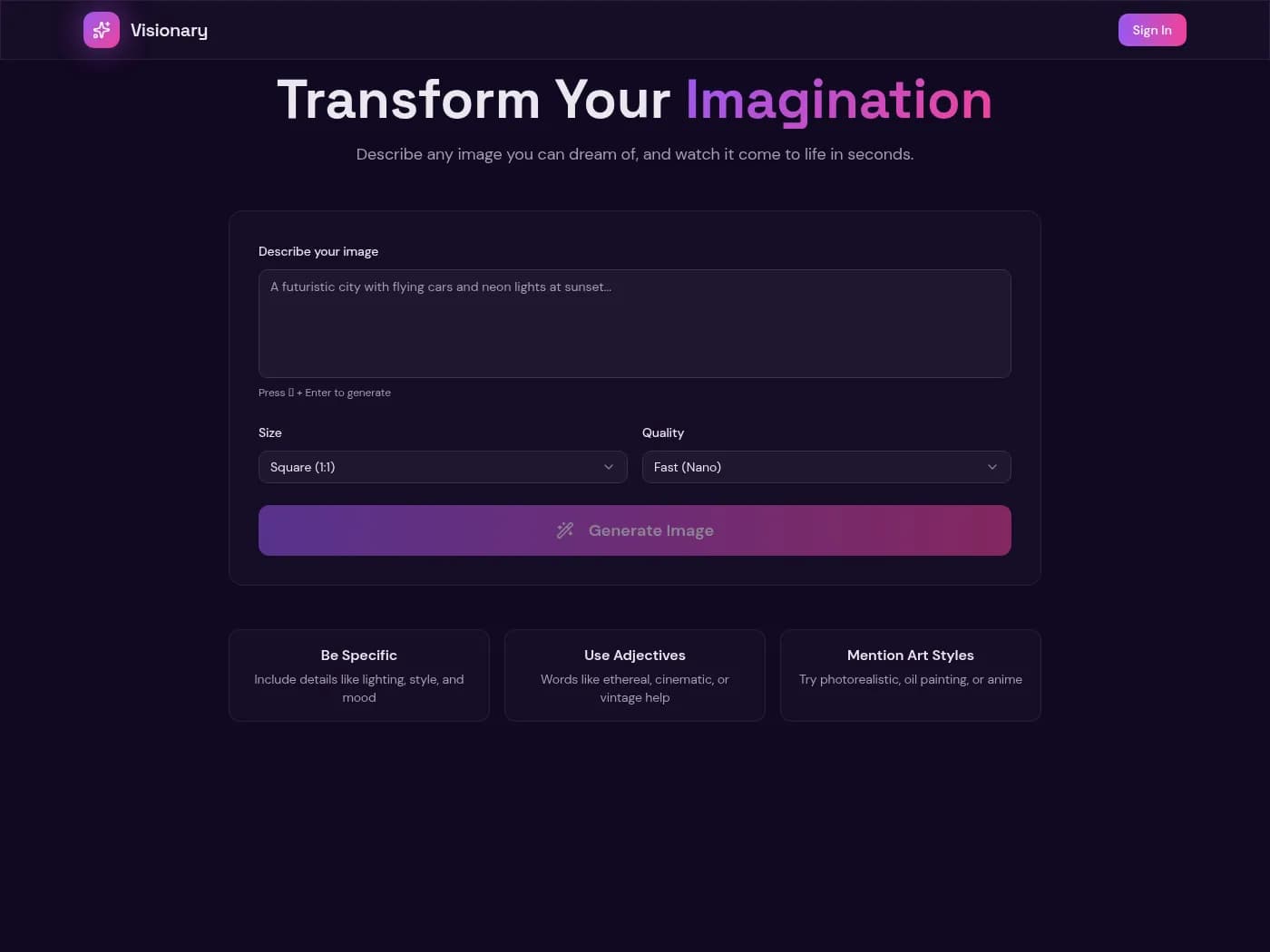 Visionary Image Maker