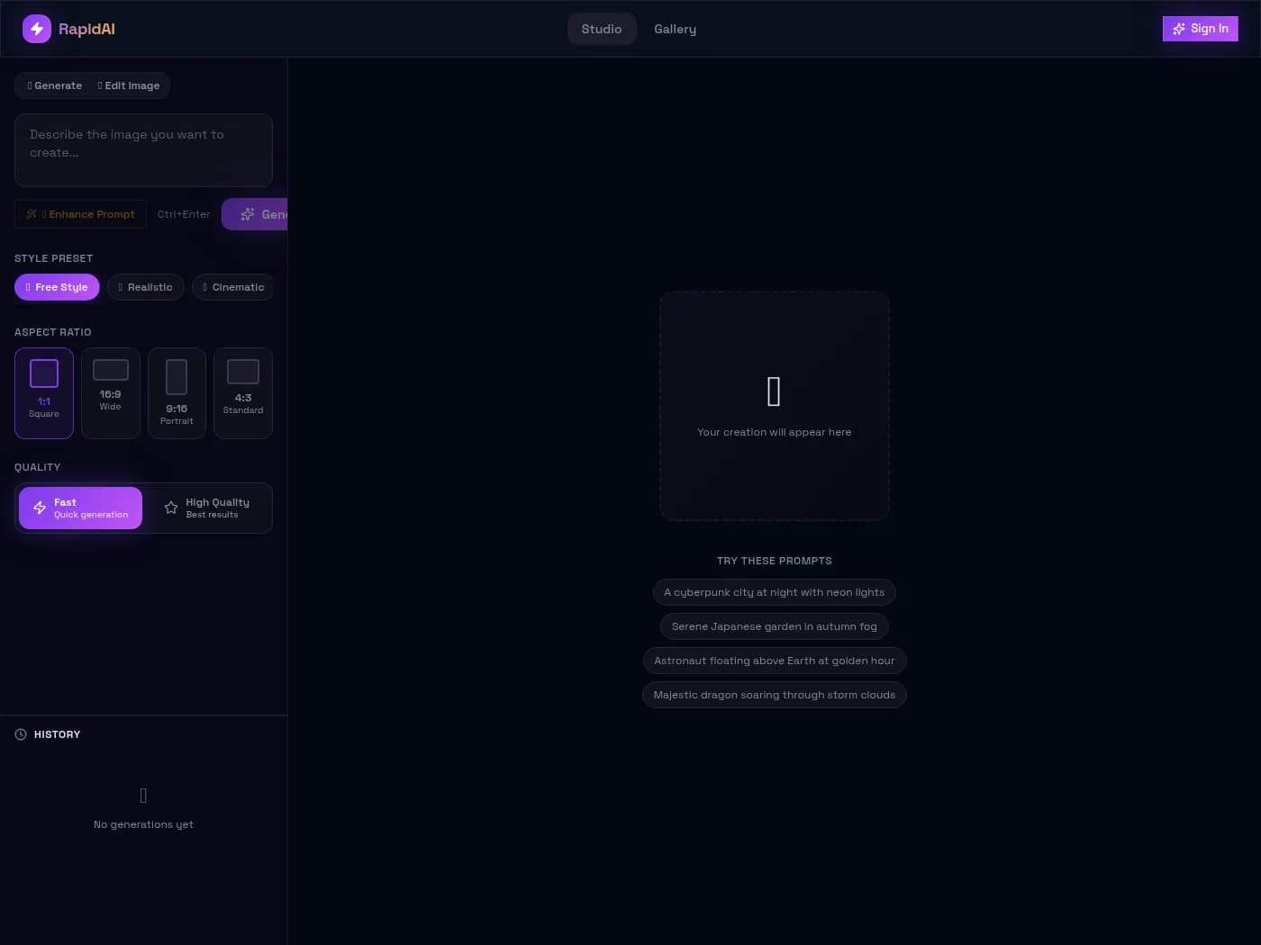 RapidAI Image Studio