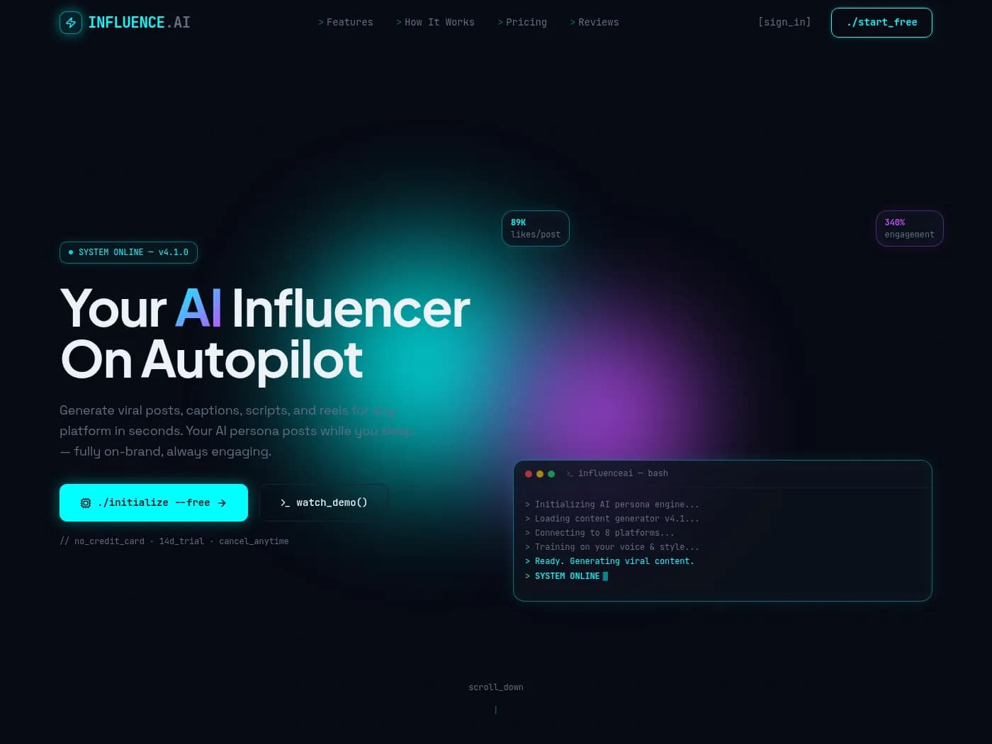 AI Influencer Tool Page