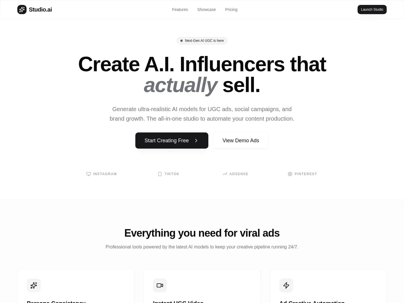 A.I. Model Influencer Studio