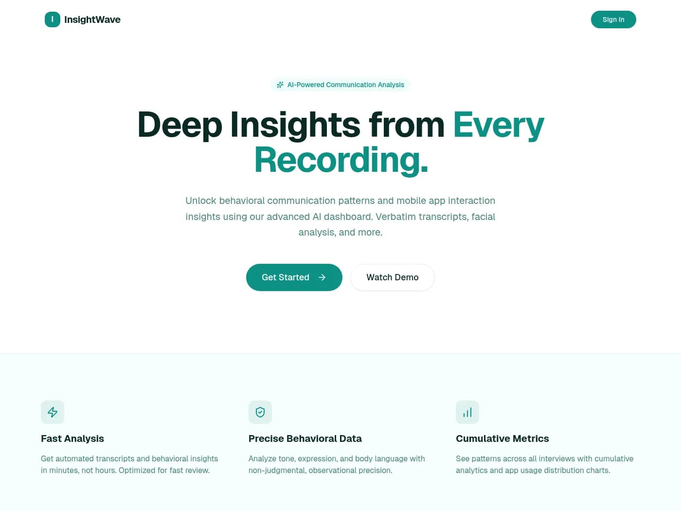 InsightWave AI Dashboard