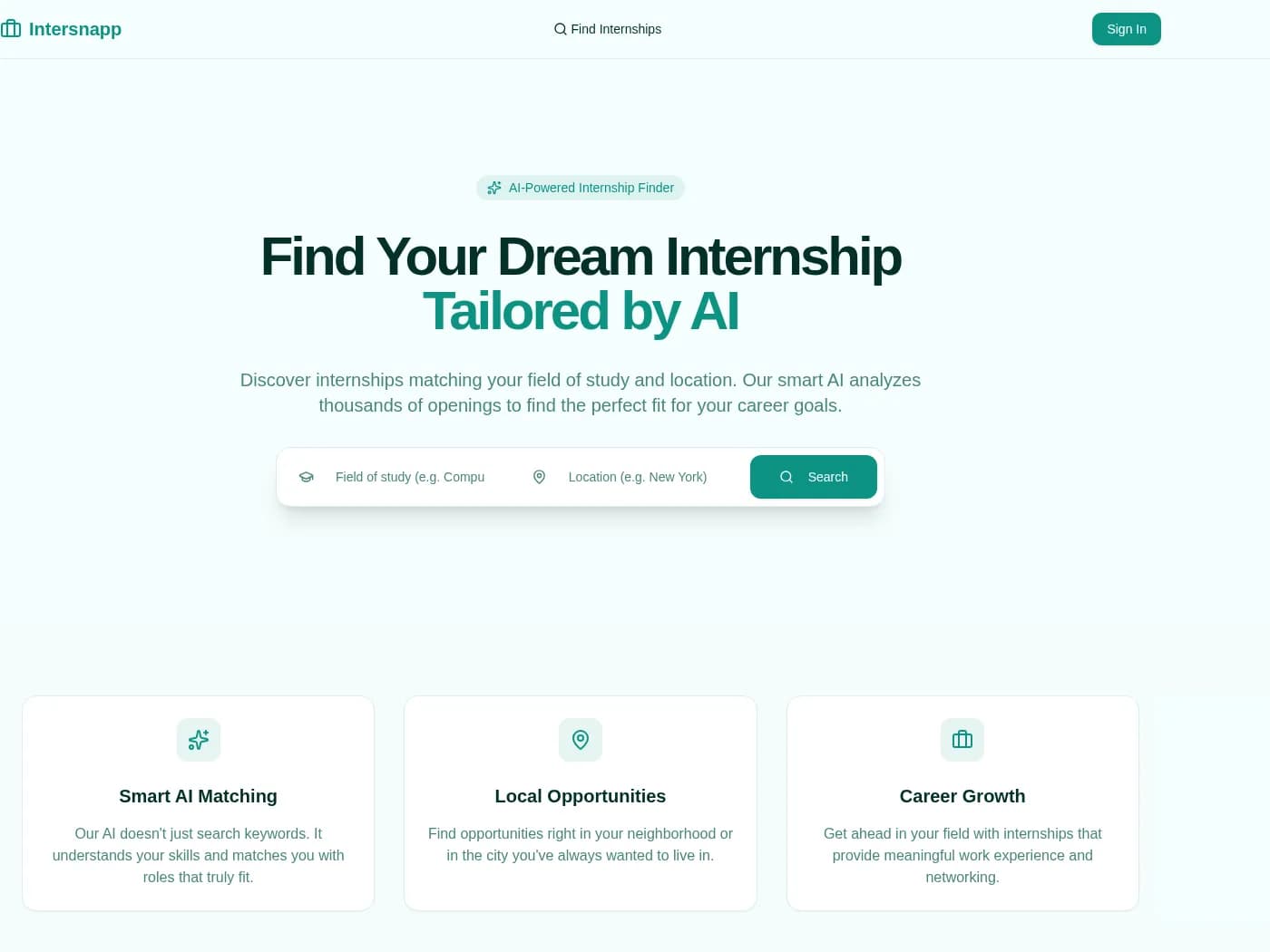 Intersnapp AI Finder