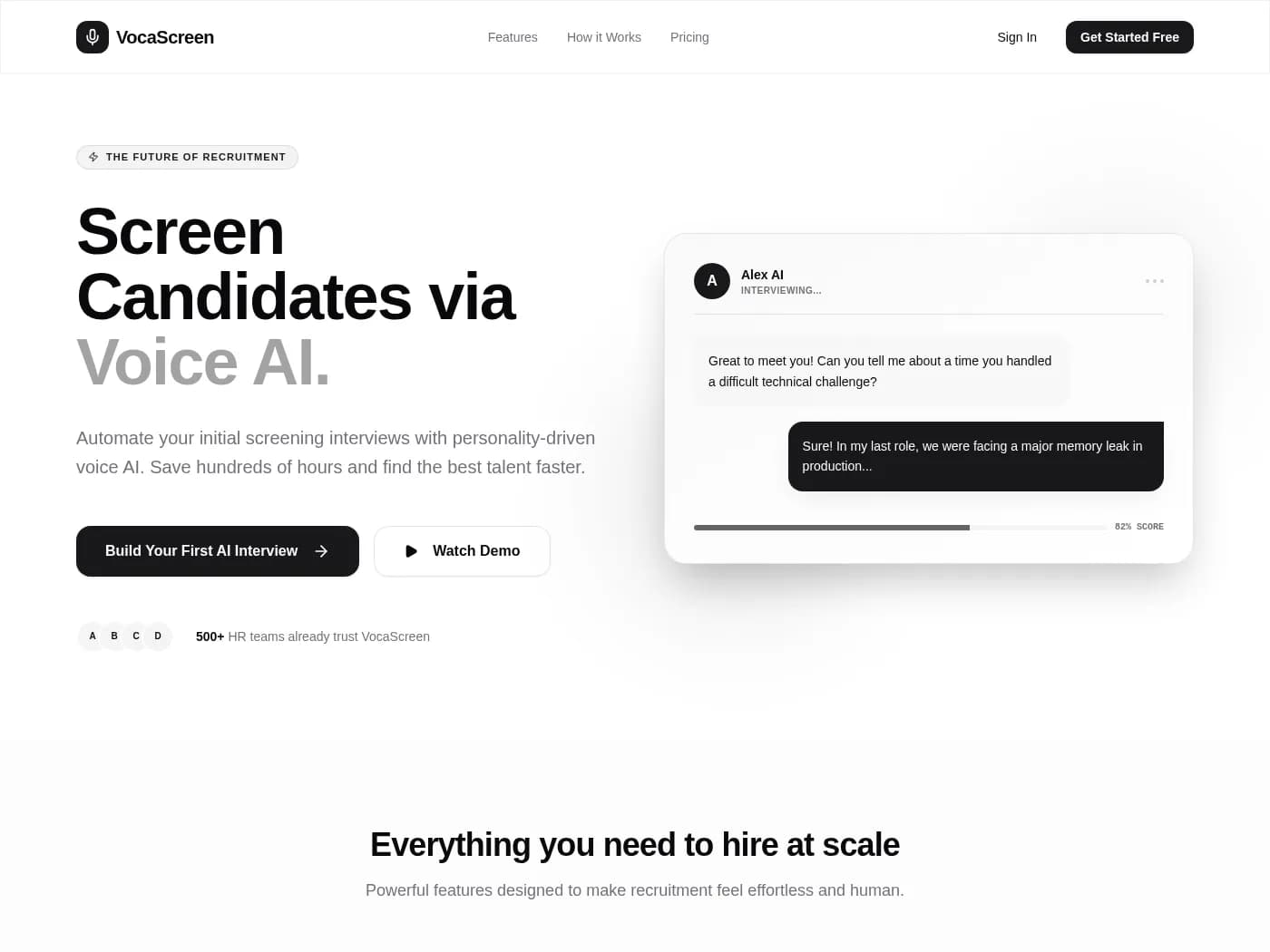 VocaScreen AI Interviews