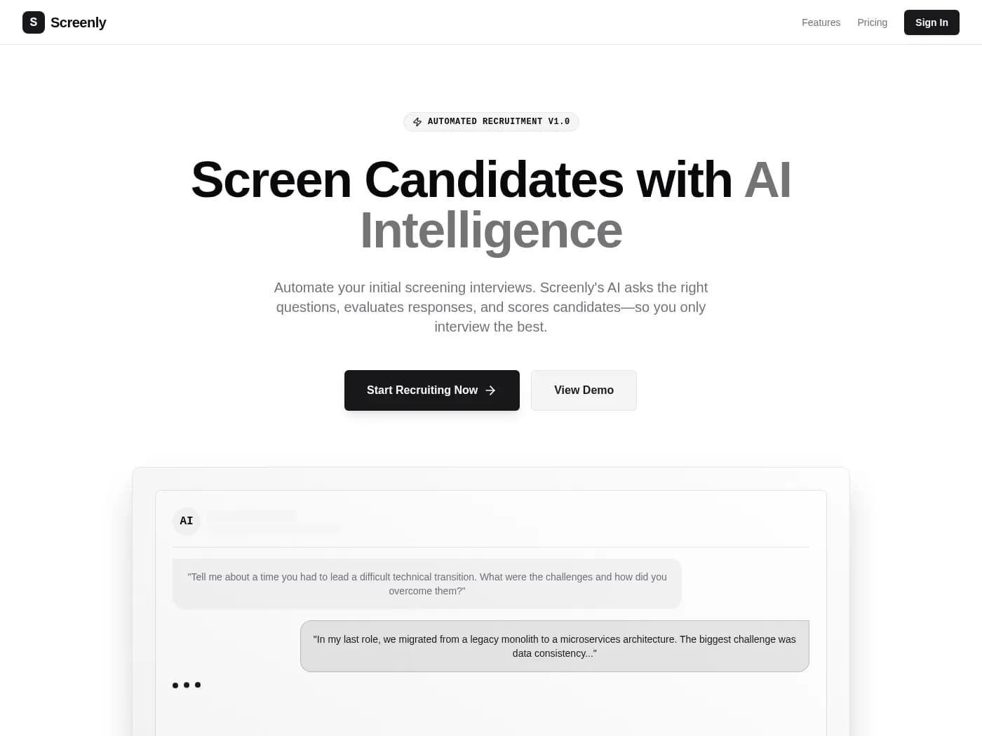 Screenly AI Interviews