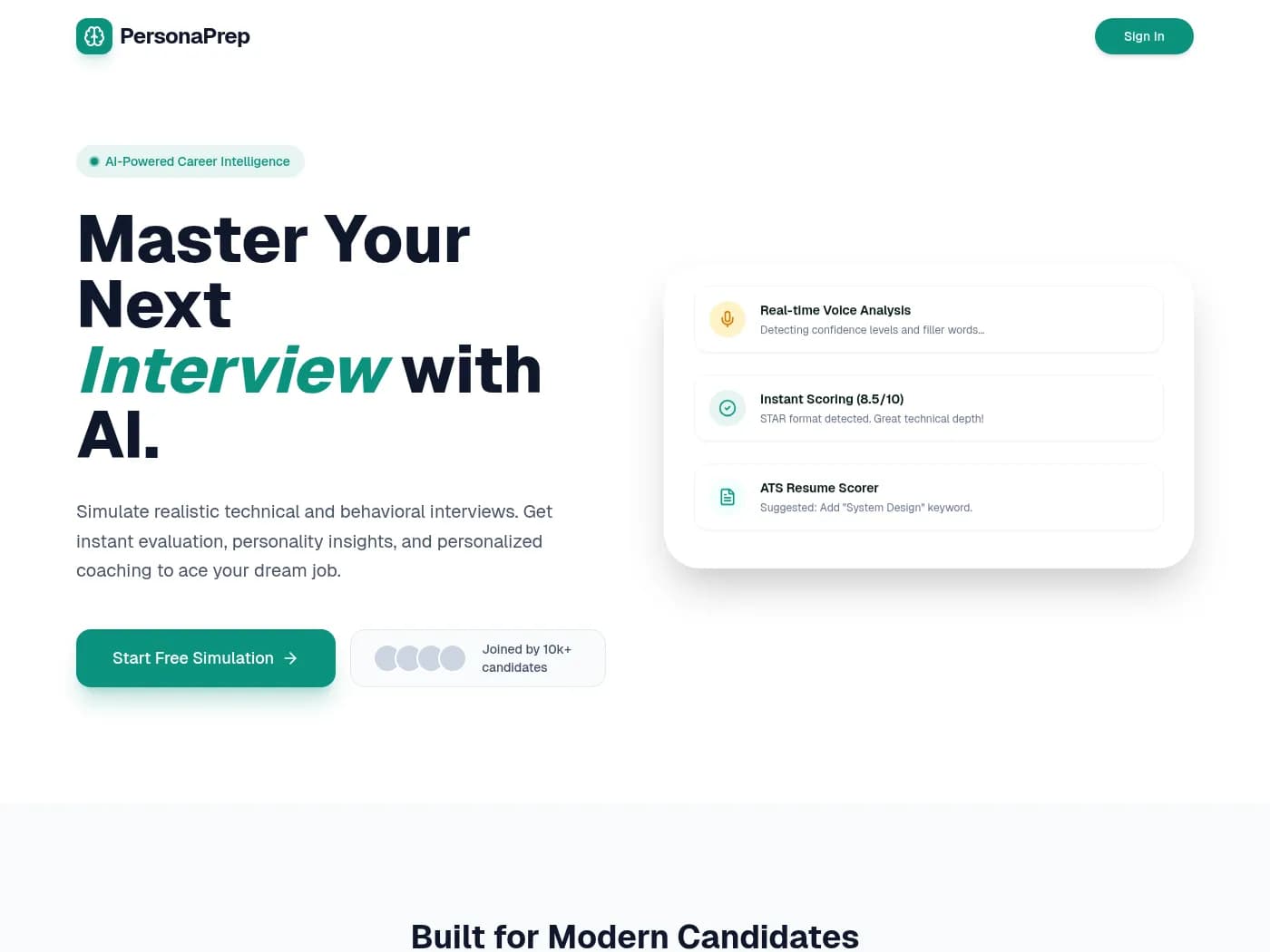PersonaPrep: AI Interview Simulator