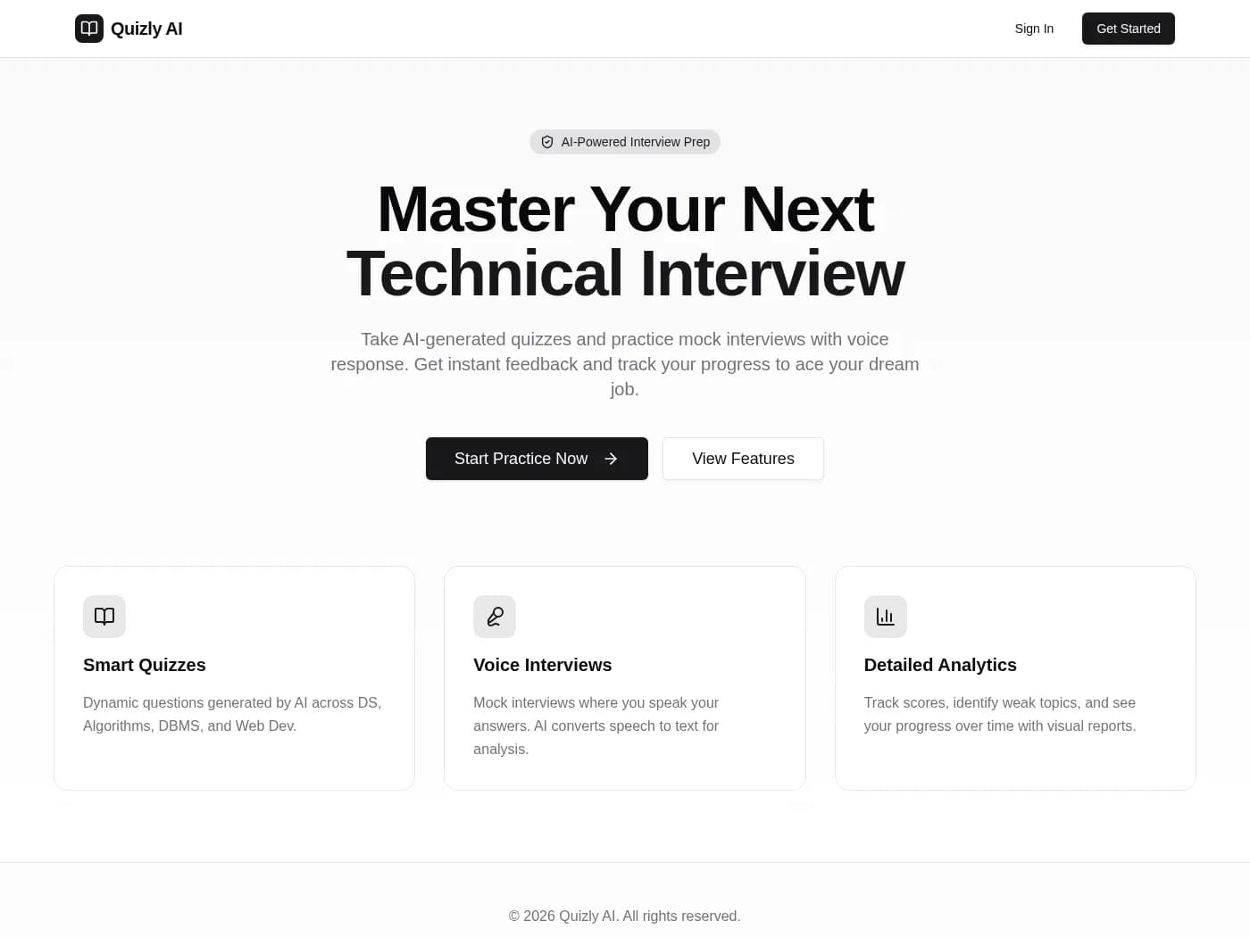 Quizly AI Interview Platform