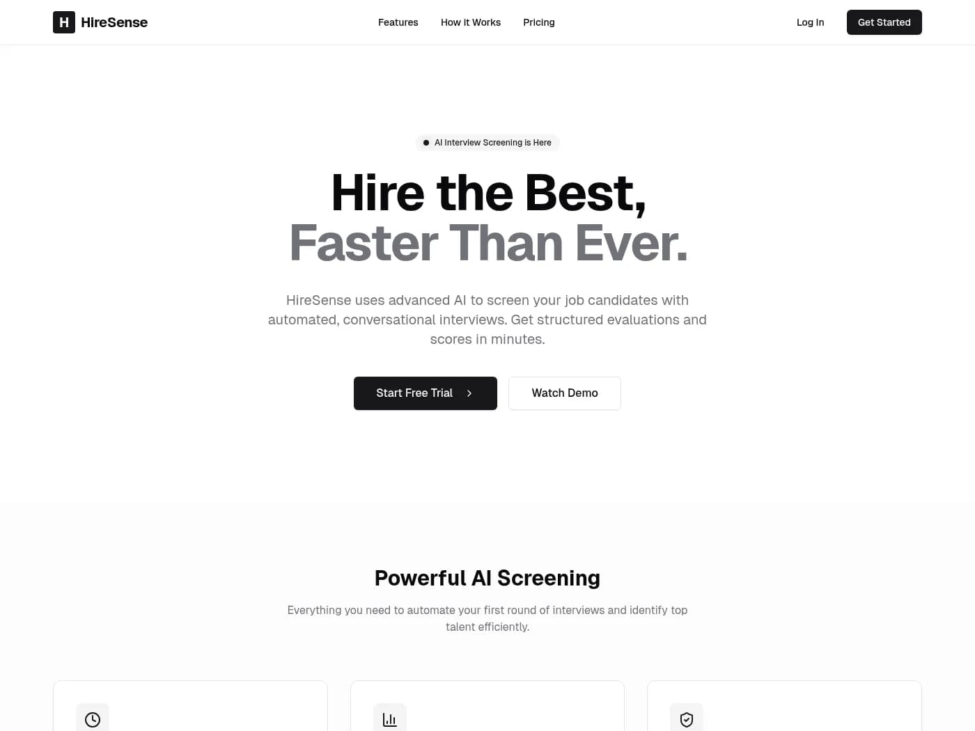 HireSense AI Screen