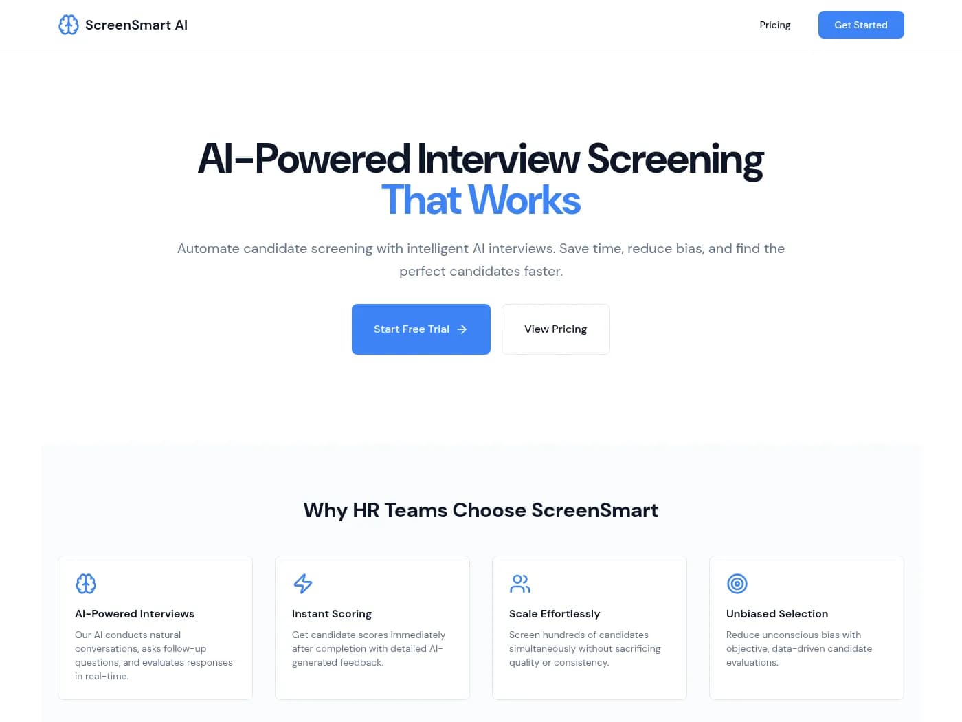 ScreenSmart AI Interviews