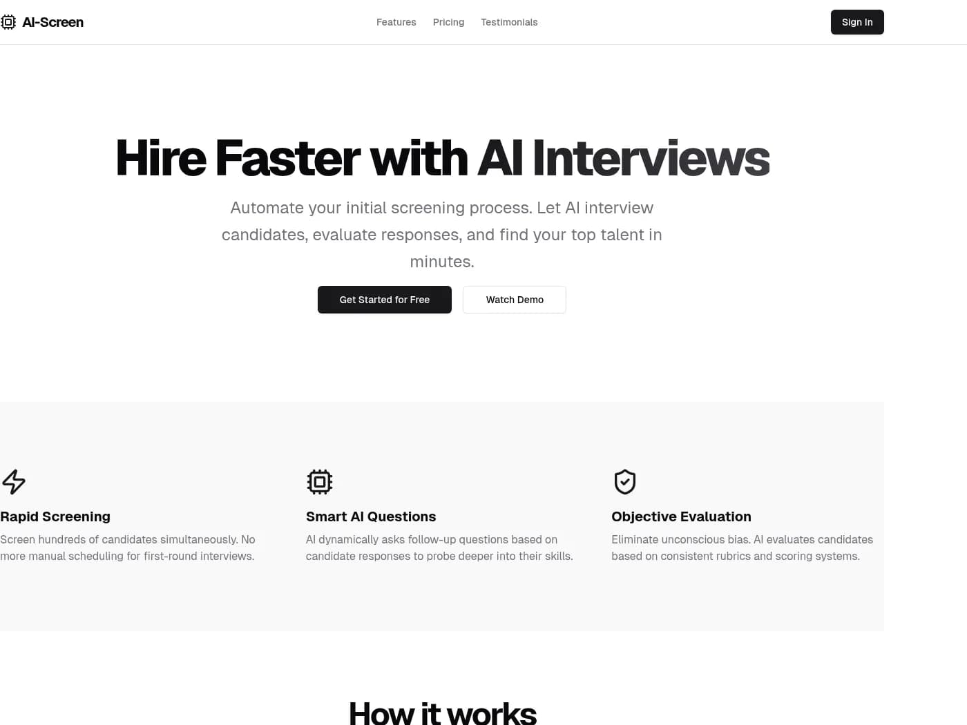 AI Interview Screen