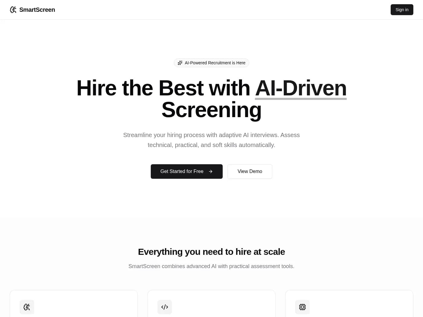 SmartScreen AI Interviews