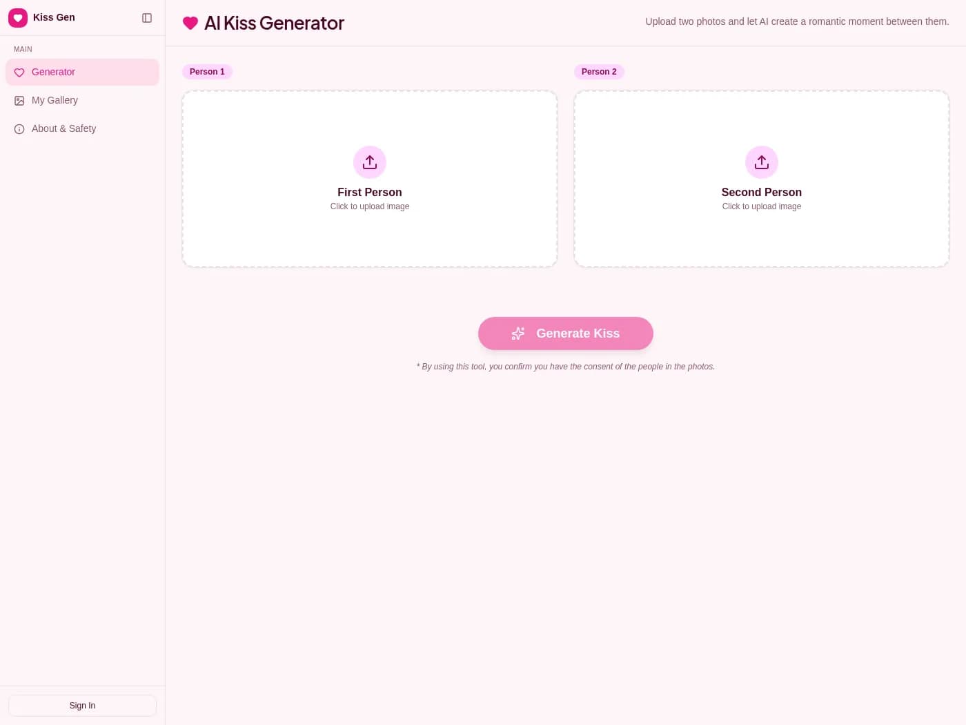 AI Kiss Generator