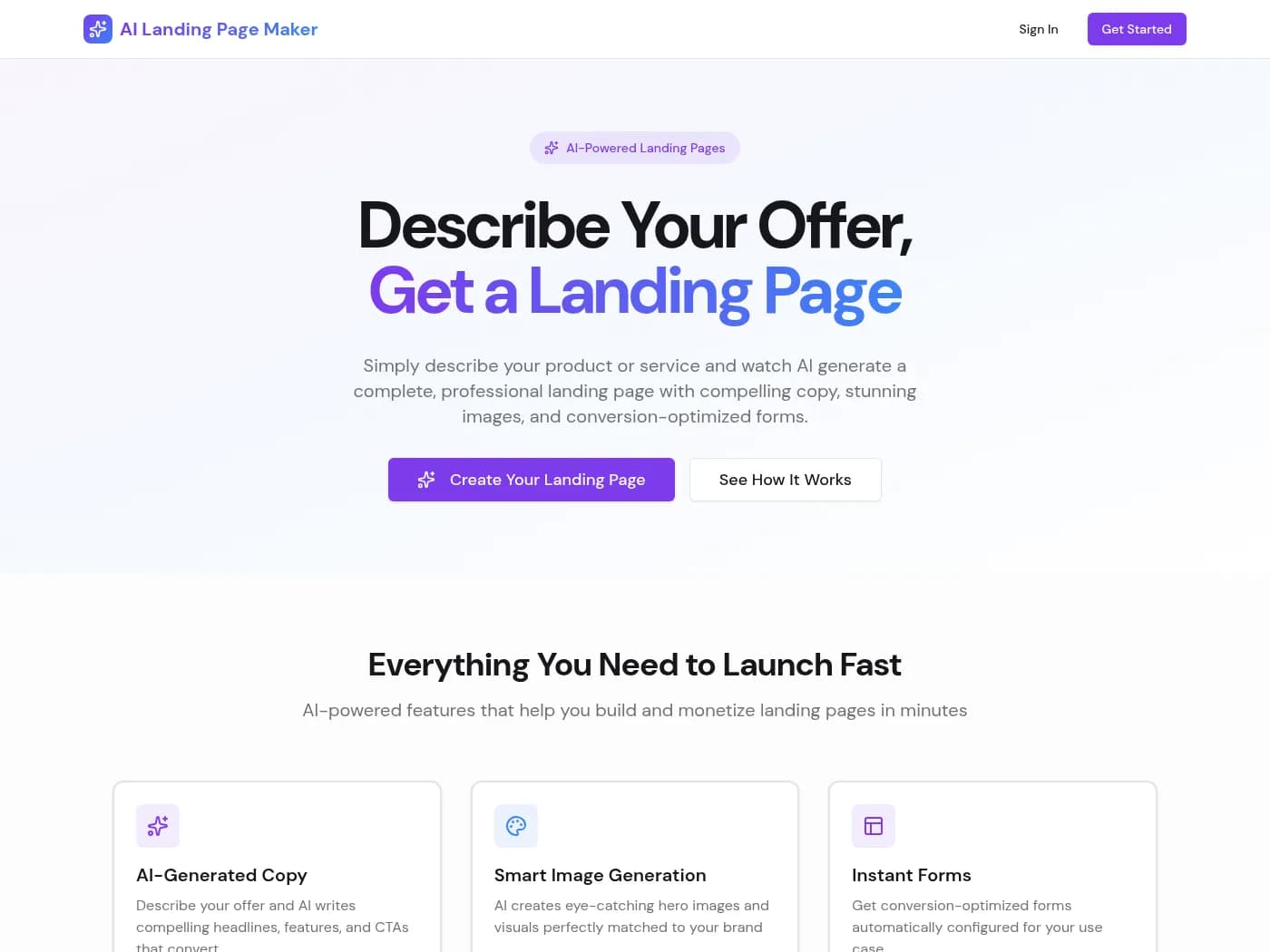 AI Landing Page Maker