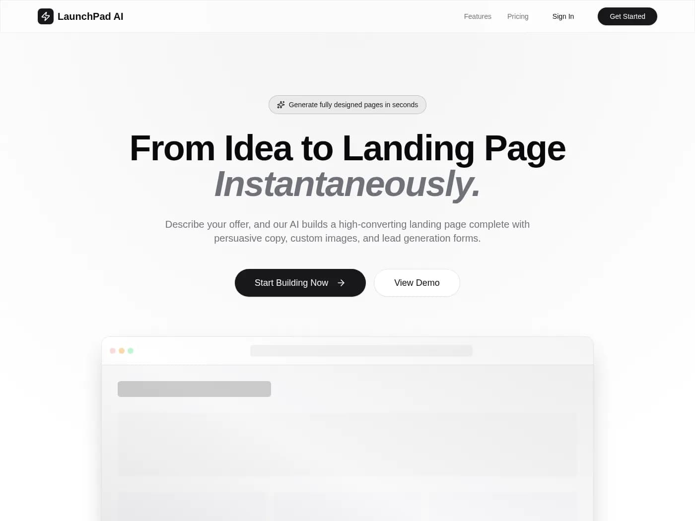 AI Landing Page Builder
