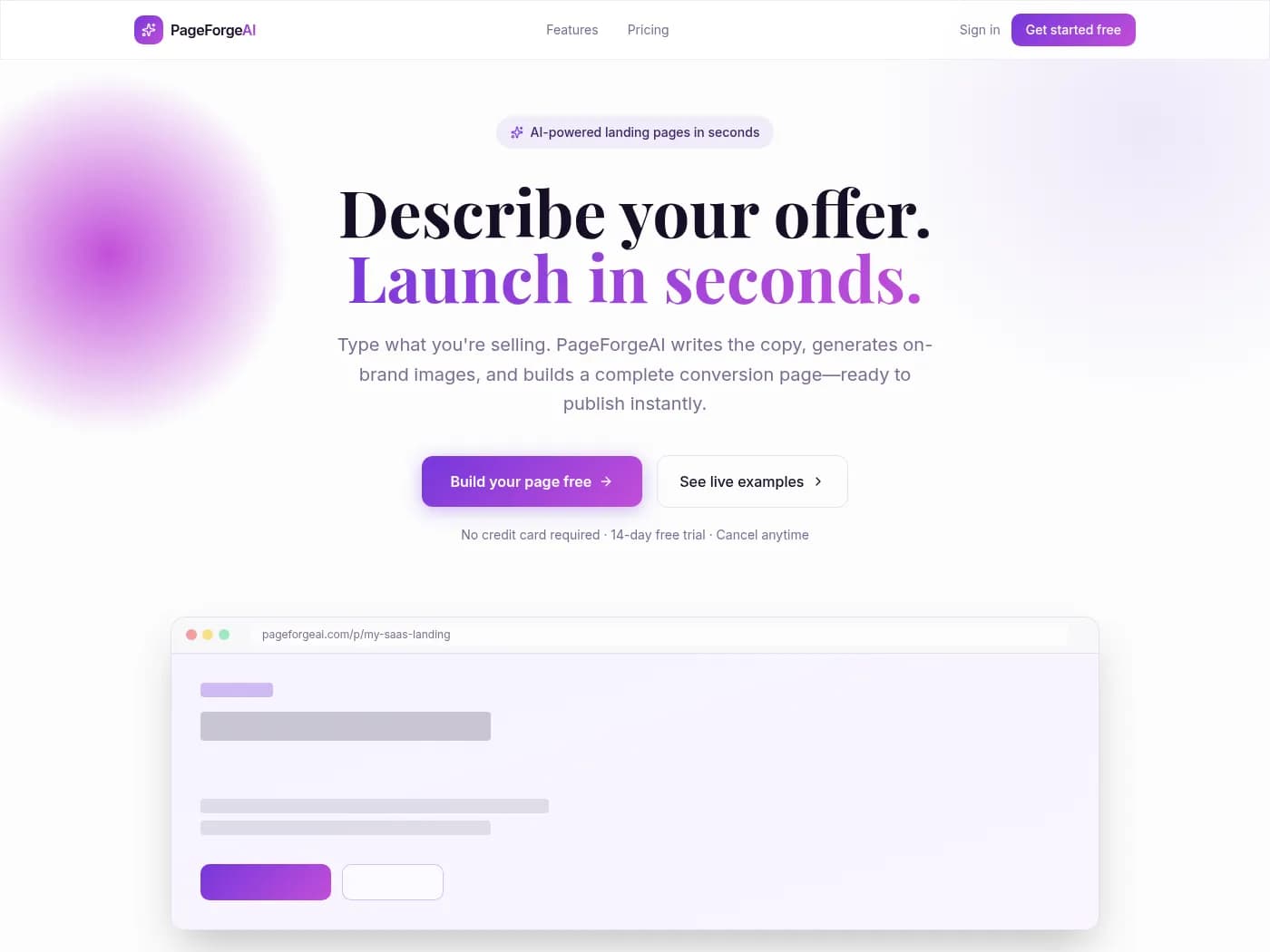 AI Landing Page Forge