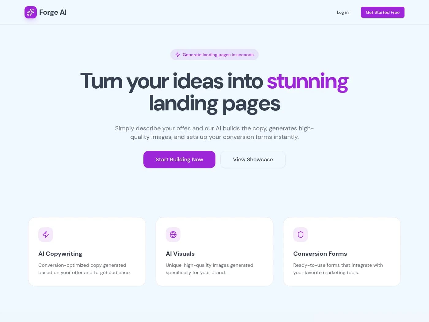 AI Landing Page Forge